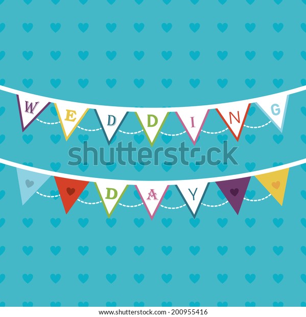 Bunting Theme Wedding Card Stock Vector (Royalty Free) 200955416