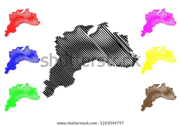 Burdur Provinces Republic Turkey Map Vector Stock Vector (Royalty Free ...
