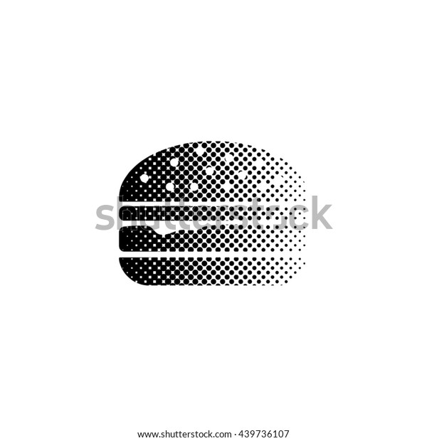 Burger Black Vector Icon Halftone Illustration Stock Vector (Royalty ...