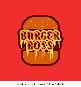 Burger Boss Logo Vector Illustration Stock Vector (Royalty Free ...
