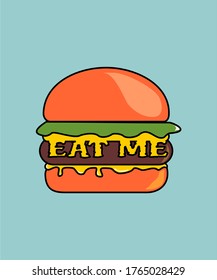 Burger Eat Me Letter Vector Stock Vector (Royalty Free) 1765028429 ...