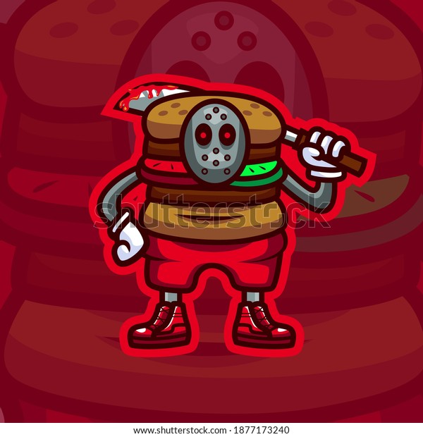 Burger Killer Mascot Logo Vector Illustration Stock Vector (Royalty ...