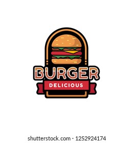 Burger Logo Design Brand Label Food Stock Vector (Royalty Free) 1534664186