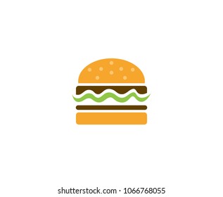 Burger Icon Flat Design Vector Template Stock Vector (Royalty Free ...