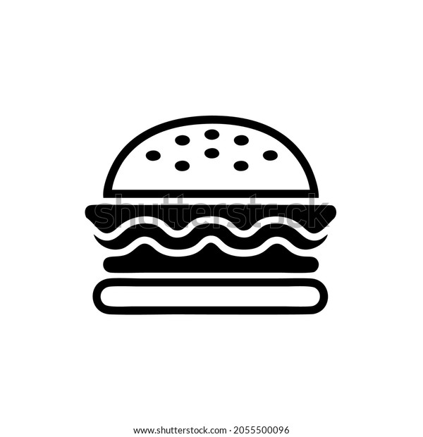 Burger Logo On White Background Stock Vector (Royalty Free) 2055500096 ...