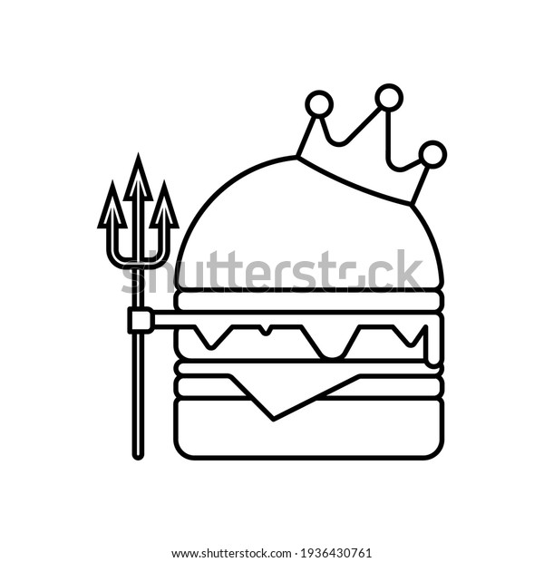 Burger Mascot King Burger Cartoon Vector Stock Vector (Royalty Free ...