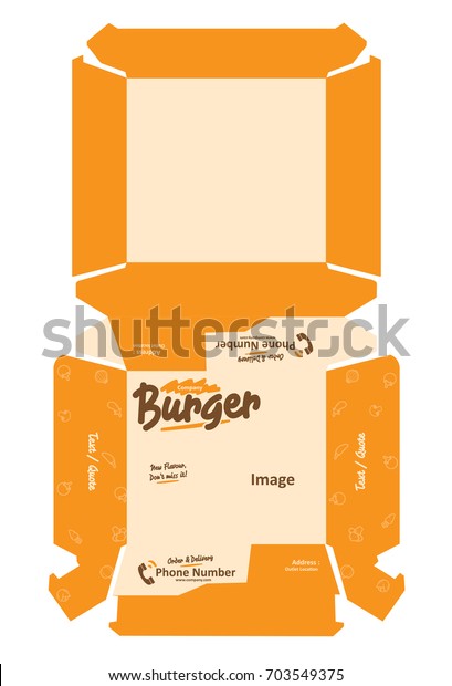 Burger Packaging Template Design 스톡 벡터(로열티 프리) 703549375 | Shutterstock