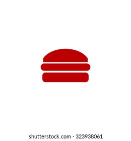 Burger Red Flat Icon Vector Illustration Stock Vector (Royalty Free ...