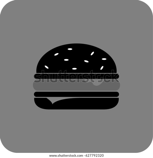 Burger Vector Icon Grey Background Stock Vector (Royalty Free ...