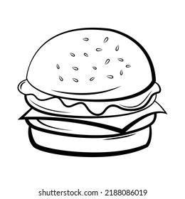 Burger Vector Sketch Clear Line Pattern Stock Vector (Royalty Free ...