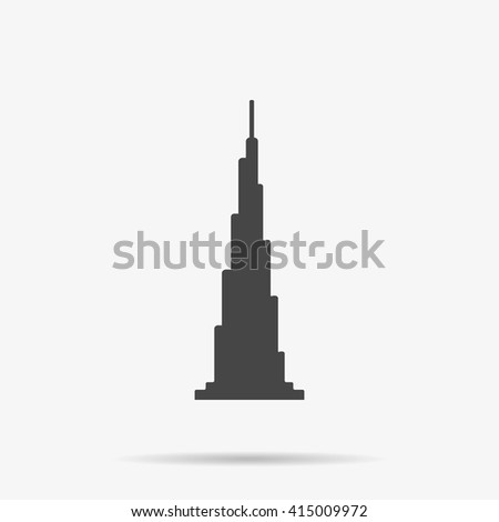 Burj Khalifa Tower Icon UAE Dubai Image vectorielle de stock (libre de ...
