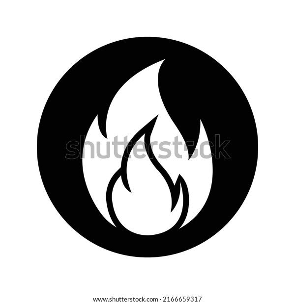 Quema, fuego, icono de llama. Diseño: vector de stock (libre de ...