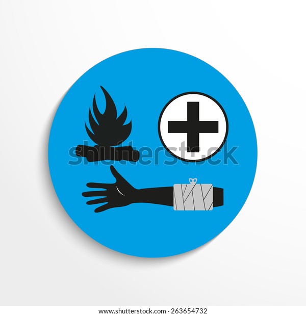 Burn Hand Flat Icon Illustration Background Stock Vector (Royalty Free ...