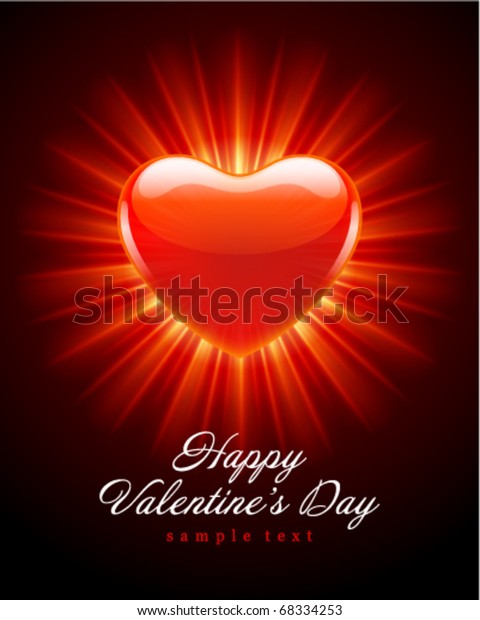 Burn Heart Flame Fire Valentines Day Stock Vector (Royalty Free ...