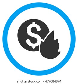 Burn Money Vector Bicolor Rounded Icon Stock Vector (Royalty Free ...