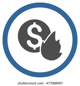 Burn Money Vector Bicolor Rounded Icon Stock Vector (Royalty Free ...