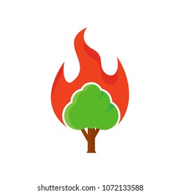 Burn Tree Logo Icon Design Stock Vector (Royalty Free) 1072133588