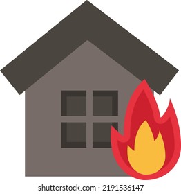 Burned House Flat Style Icon Stock Vector (Royalty Free) 2191536147 ...