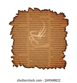 Burned Paper Tea Cup Banner Background Stock Vector (Royalty Free ...