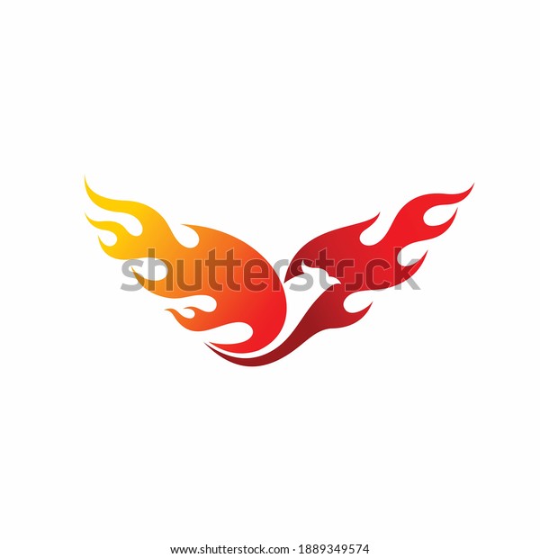 Burning Bird Logo Bird Fire Vector Stock Vector (Royalty Free) 1889349574
