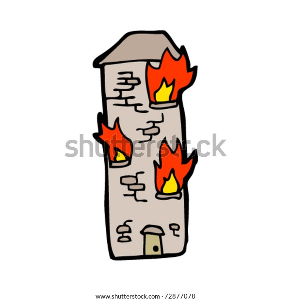 Burning Building Cartoon Stock Vector (Royalty Free) 72877078