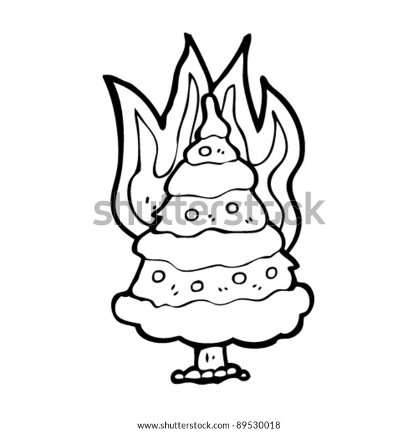Burning Christmas Tree Cartoon Stock Vector (Royalty Free) 89530018 ...