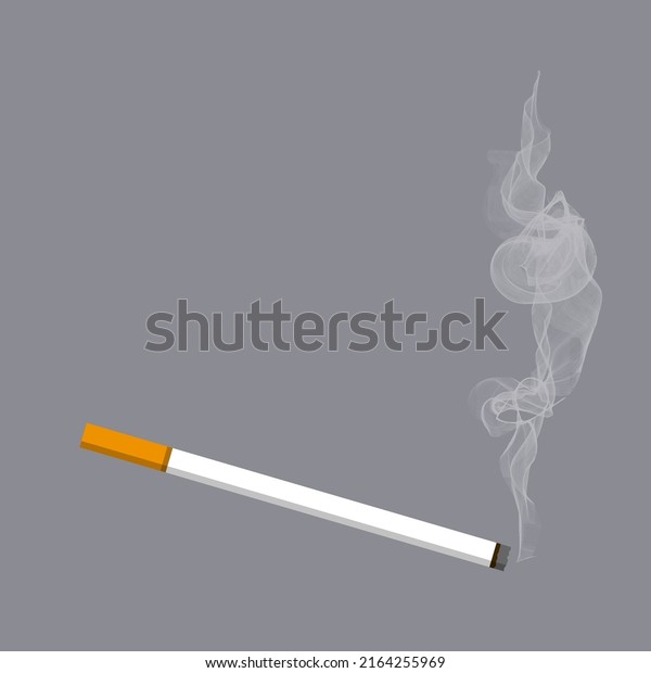 Burning Cigarette Smoke Vector Illustration On Stock Vector (Royalty ...