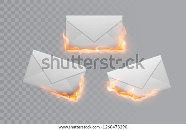 Burning Envelope Paper Flame Stock Vector (Royalty Free) 1260473290 ...