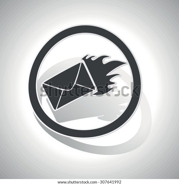 Burning Envelope Sign Sticker Curved Outlining Stock Vector (Royalty ...