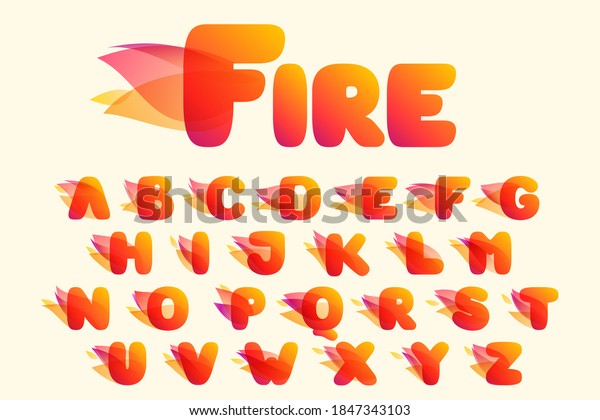 Burning Fire Alphabet Red Tails Vector Stock Vector (Royalty Free ...