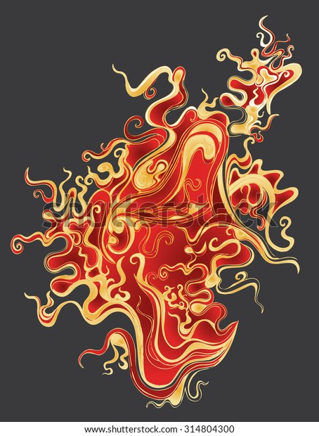Burning Fire Flames Curly Organic Texture Stock Vector (Royalty Free ...