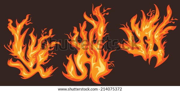 Burning Fire Flames Design Graphics Stock Vector (Royalty Free ...