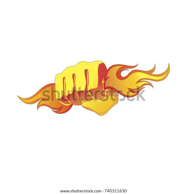 Burning Fist Illustration Stock Vector (Royalty Free) 740311630 ...