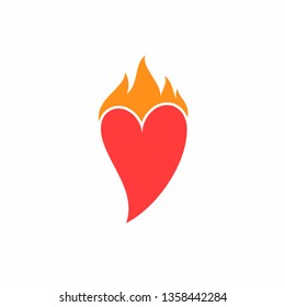 Love Fire Logo Icon Burning Heart: เวกเตอร์สต็อก (ปลอดค่าลิขสิทธิ์ ...