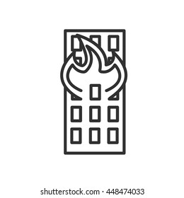 Burning House Icon Fire Building Icon: เวกเตอร์สต็อก (ปลอดค่าลิขสิทธิ์ ...