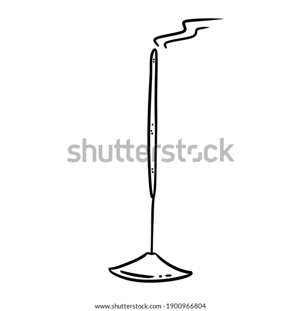 Burning Incense Stick Hand Drawn Doodle Stock Vector (Royalty Free ...