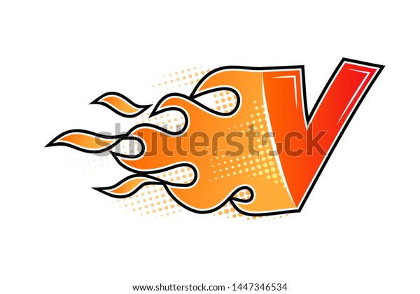 Burning Letter Isolated On White Background Stock Vector (Royalty Free ...