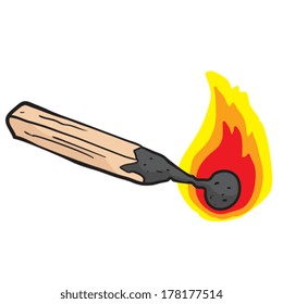 Burning Match Cartoon Doodle Stock Illustration 178177757