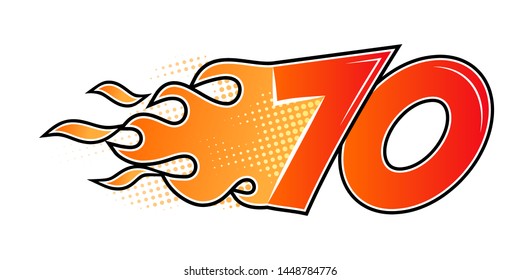 Burning Number Flame Flat Style Numerals Stock Vector (Royalty Free ...