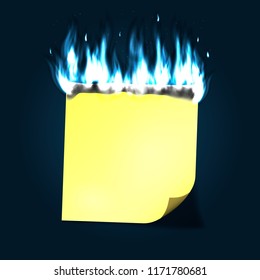 Burning Paper Sticker Vector Illustration Stock Vector (Royalty Free ...
