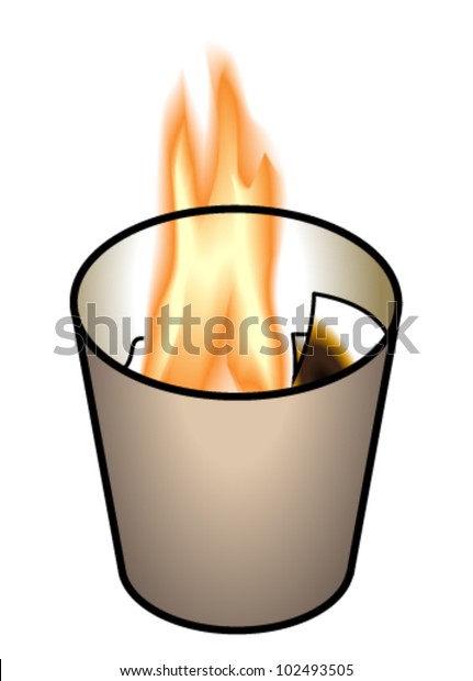Burning Paper Waste Bin Stock Vector (Royalty Free) 102493505 ...