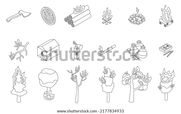 Burning Thin Line Outline On White Stock Vector (Royalty Free ...