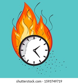 Burning Time Icon Illustration Vector Cartoon Stock Vector (Royalty ...