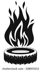 Burning Tire Abstract Vector Illustration Stock Vector (Royalty Free ...