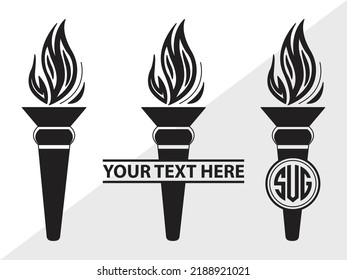 Burning Torch Monogram Svg Printable Vector Stock Vector (Royalty Free ...