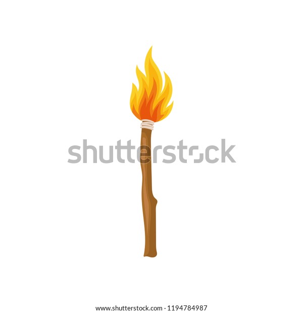 Burning torch, Stone Age symbol vector Illustration on a white background