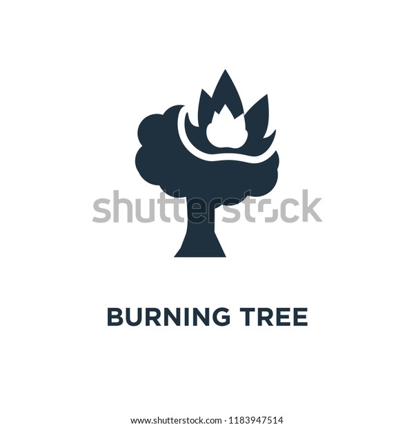 Burning Tree Icon Black Filled Vector Stock Vector (Royalty Free ...
