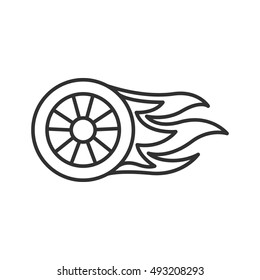 Burning Wheel Icon Line Design Wheel Stock Vector (Royalty Free) 493208293