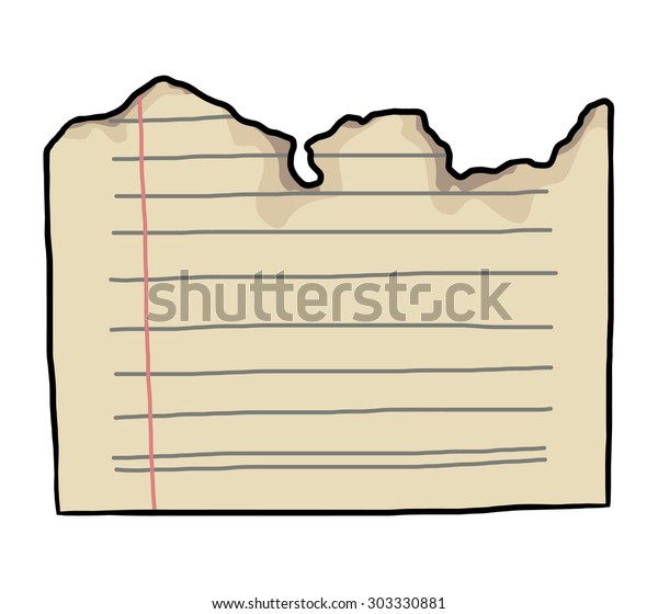Burnt Notebook Paper Cartoon Vector Illustration: vector de stock ...