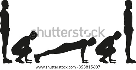 Burpees Silhouette Stock Vector (Royalty Free) 353815607 - Shutterstock